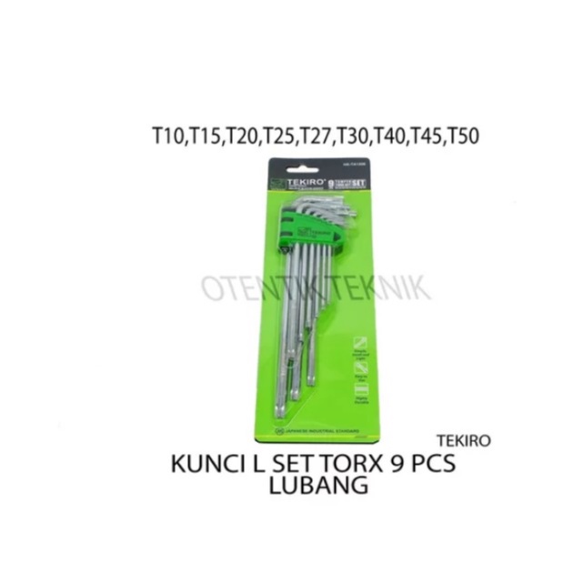 Jual TEKIRO TAMPER TORX KEY LONG SET 9PCS T10-T50 - KUNCI L SET TEMPER ...
