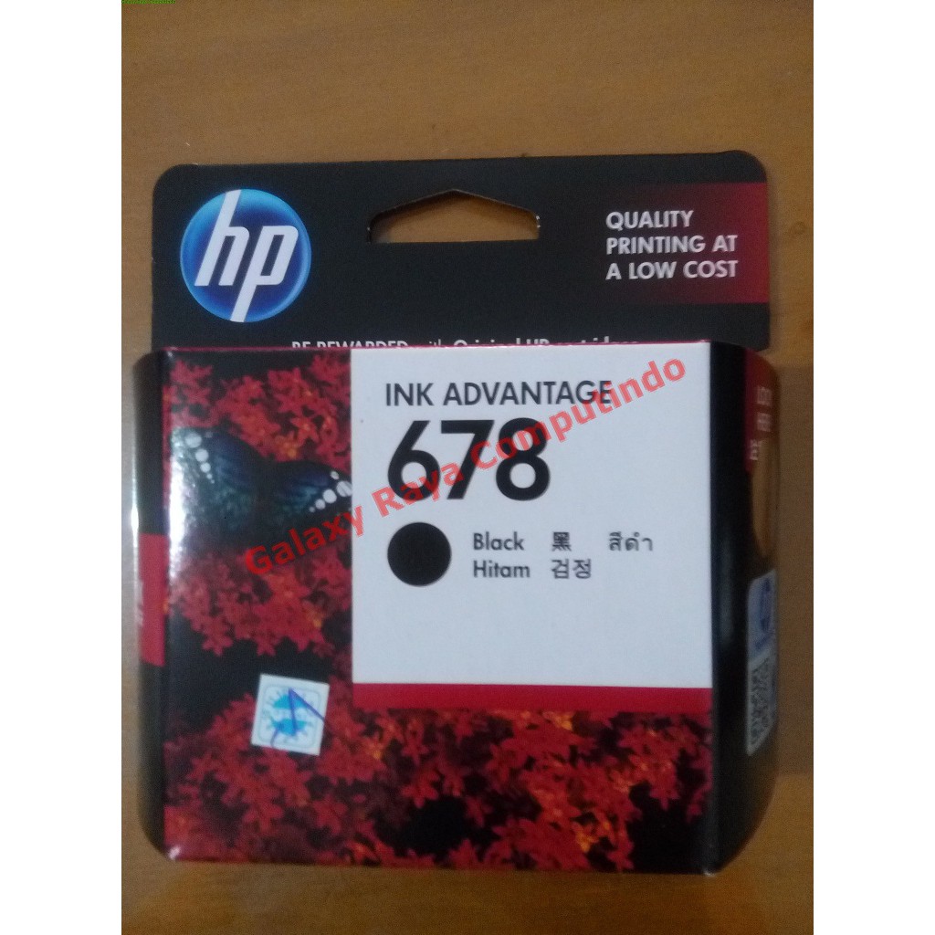 Jual HP 678 Black Original Ink Advantage Cartridge(CZ107AA) | Shopee ...