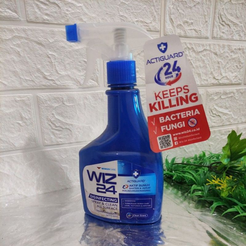 Jual Desinfektan WIZ 24 Disinfecting Spray & Clean All Surface WINGS ...