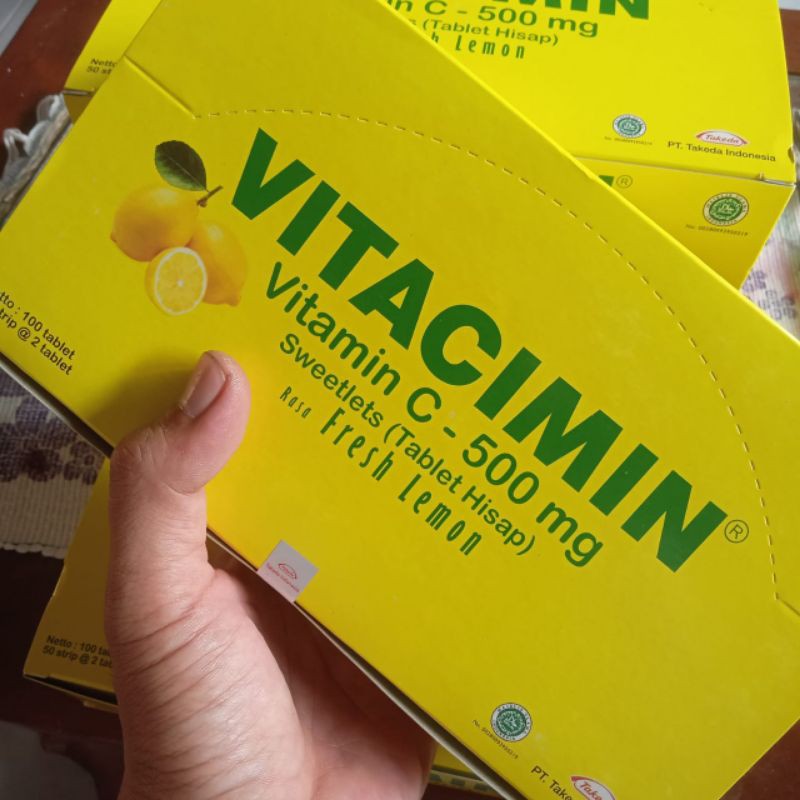 Jual Vitacimin vitamin c 500mg bok 100 tab 20 tab lemon orange ...