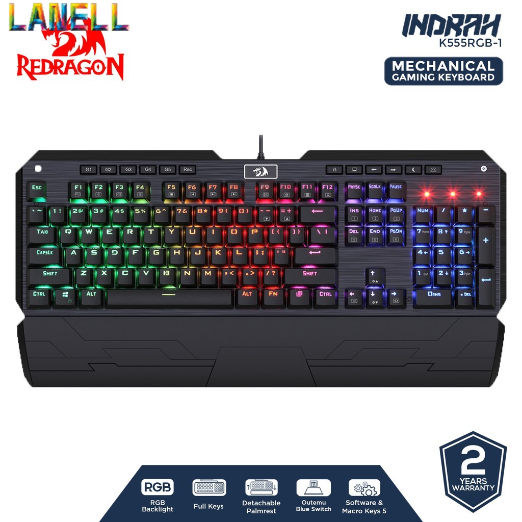 Jual Redragon Mechanical Gaming Keyboard RGB INDRA - K555RGB-1 Keyboard ...