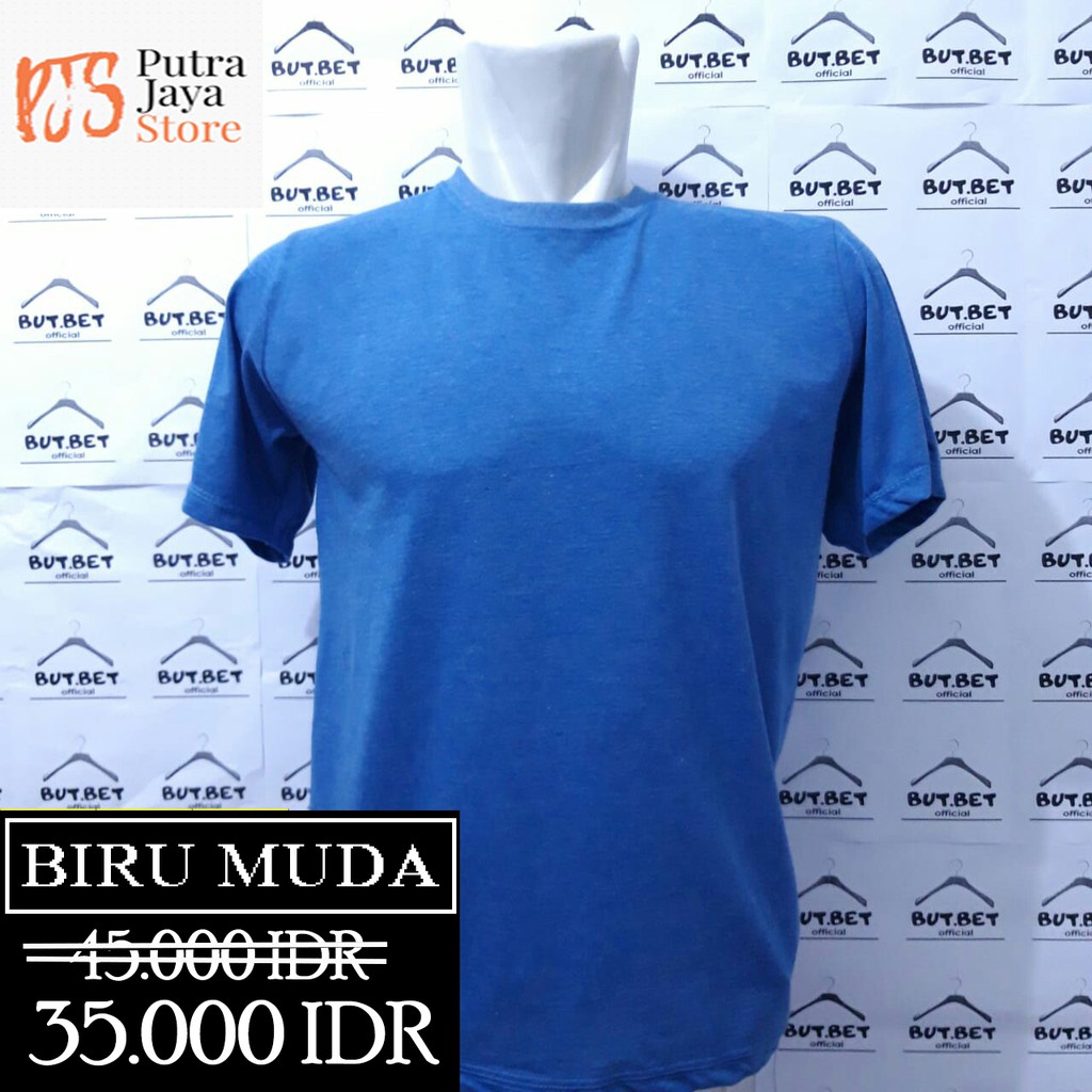 Jual KAOS POLOS BIRU MUDA KATUN COMBED 30S 100% ASLI | Shopee Indonesia