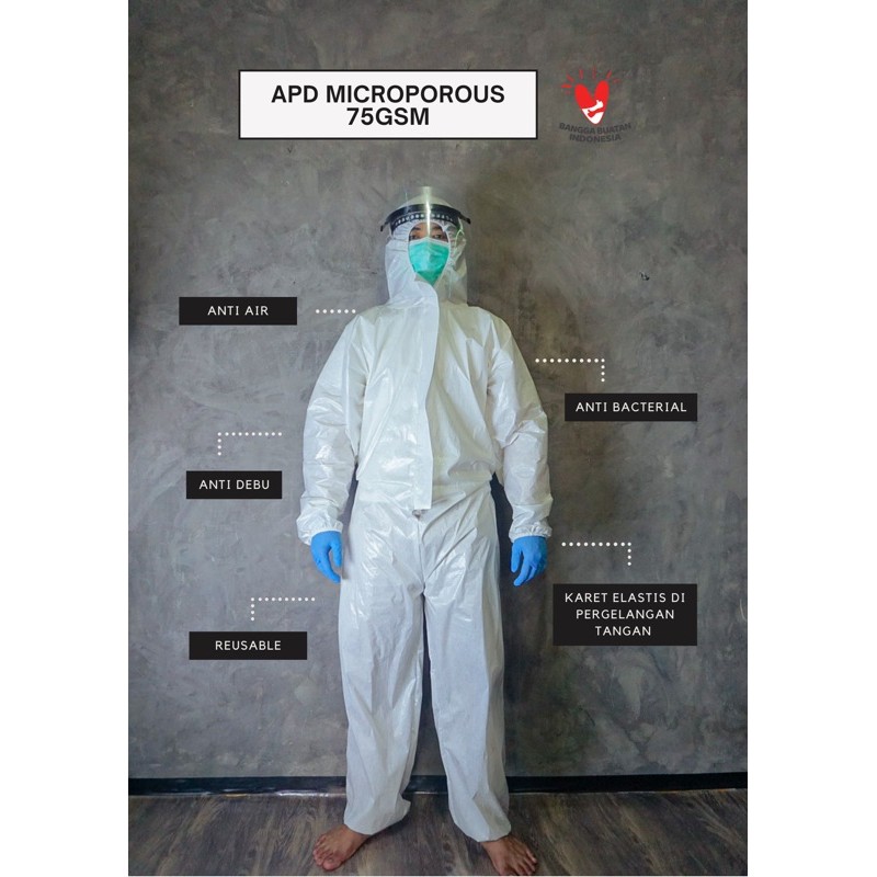Jual APD HAZMAT COVERALL / BAJU APD Microporous | Shopee Indonesia