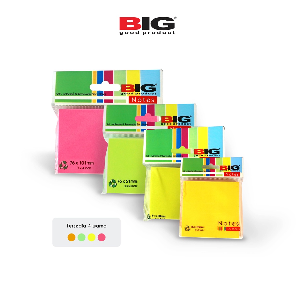 Jual BIG Sticky Notes Warna/ Note Kertas/ Memo Tempel Single Color 1 ...