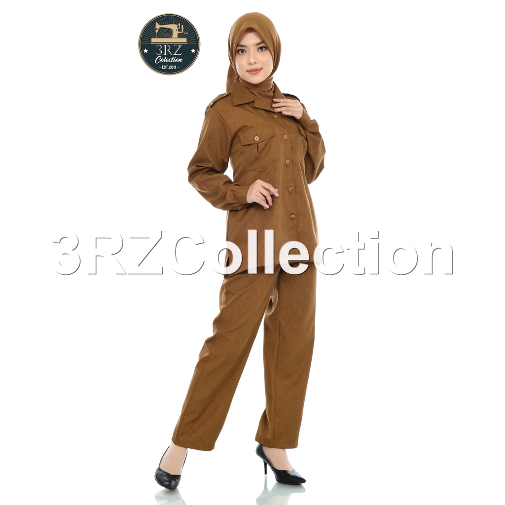 Jual Seragam Khaki Pns Wanita Baju Dinas Pemda Wanita Seragam Pns Wanita Setelan Pns Wanita Saku ...