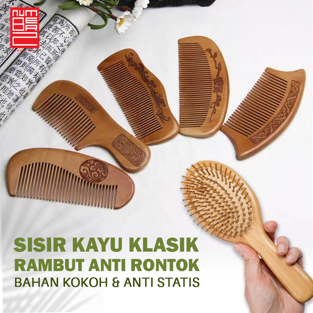 Jual Sisir rambut kayu anti statis model klasik korea | Shopee Indonesia