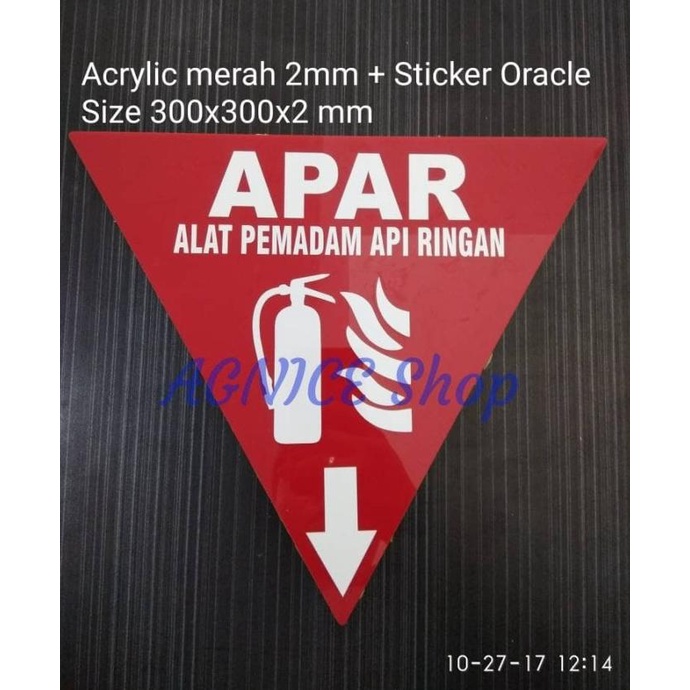 Jual Rambu Segitiga Alat Pemadam Api Apar Acrylic 2Mm Sticker Oracle ...