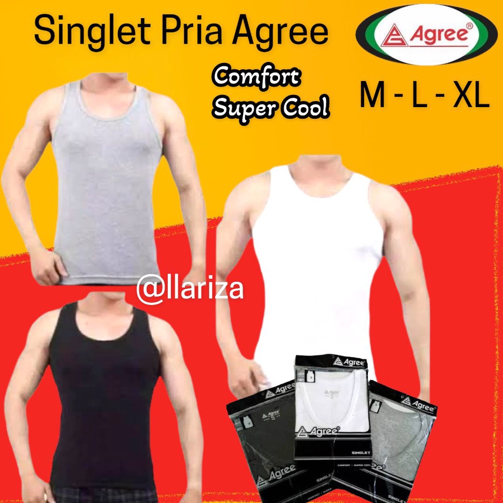 Jual Singlet Pria Kaos Dalam Pria Dewasa Agree - Singlet Agree Pria ...