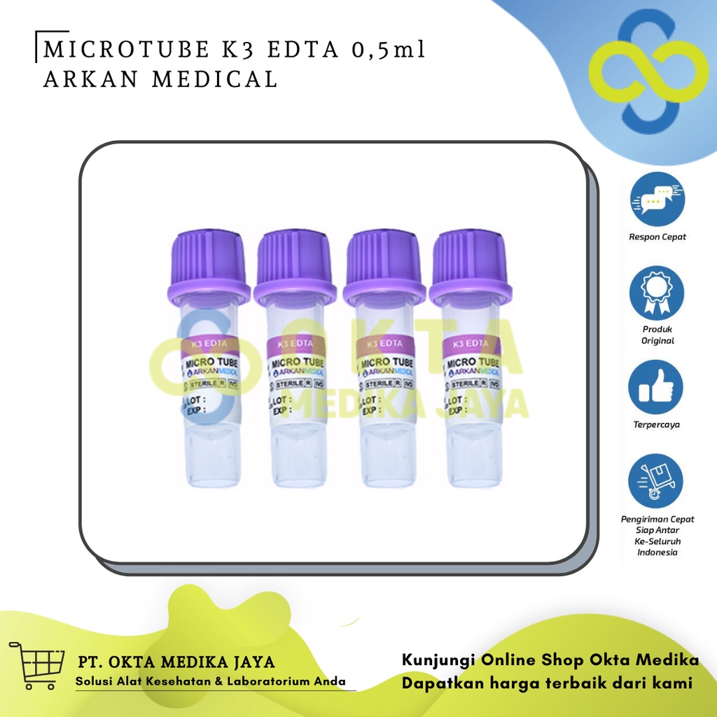 Jual TABUNG MICRO TUBE K3 EDTA 0,5ML - ARKAN MEDICAL | Shopee Indonesia