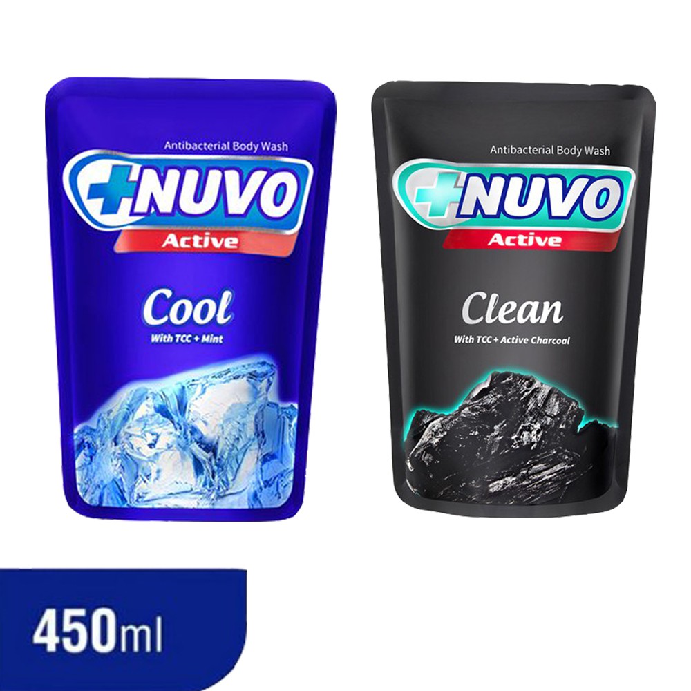 Jual Nuvo Active Clean Cool Sabun Mandi Cair 450 Ml Anti Bakteri ...