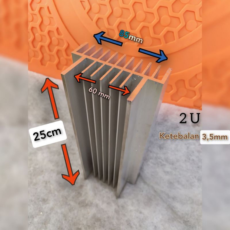 Jual heatsink 2u 25cm 18 sirip BUILT UP hs 2 U 25cm pendingin heat sink ...
