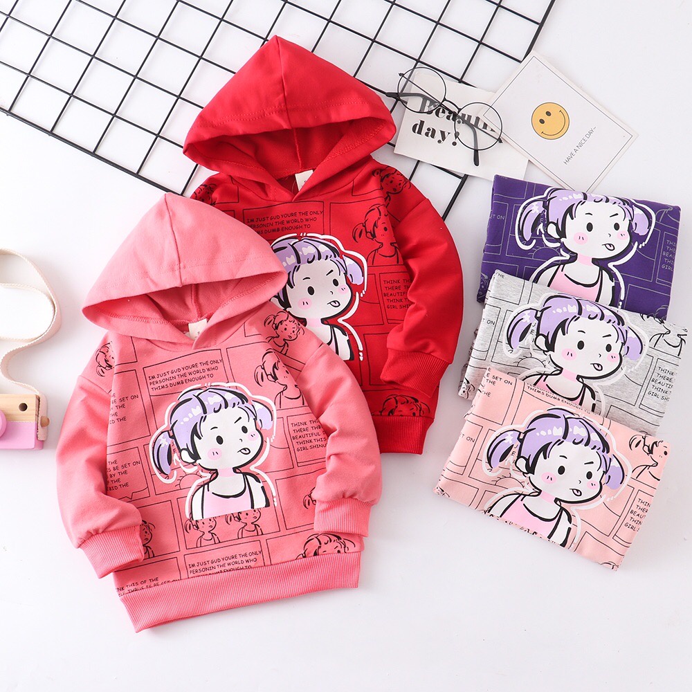 Jual DinoDino JAKET ANAK PEREMPUAN IMPORT MOTIF GIRL CUTE KARTUN HOODIE ...