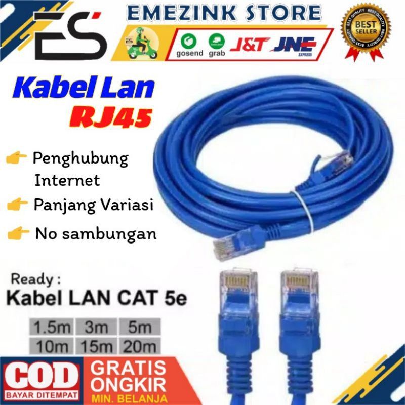 Jual KLB | KABEL LAN 1.5 /3/5/10/15/20/25 METER OUTDOOR/INDOOR | ZK ...