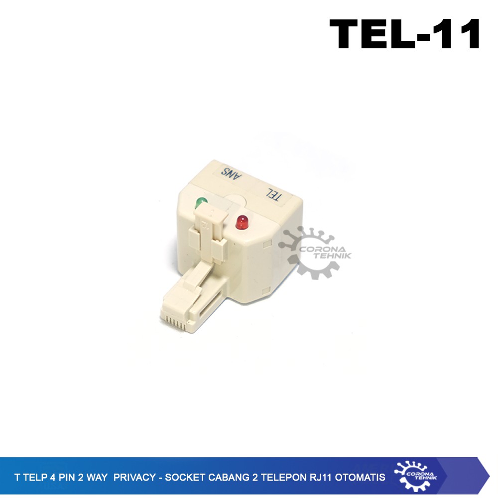 Jual T Telp 4 Pin 2 Way Privacy - Socket Cabang 2 Telepon RJ11 Otomatis ...