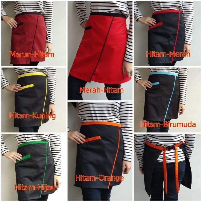 Jual TERLARIS Apron Celemek Half Body Model Saku gesper Celemek List ...