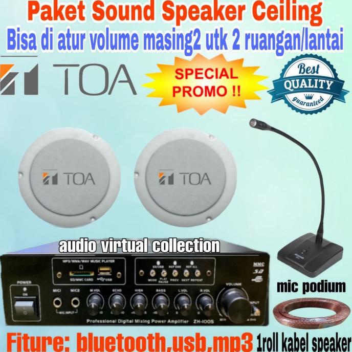 Jual Paket Sound Speaker Celling Toa + Mic Operator Isi 2Pcs (Original ...