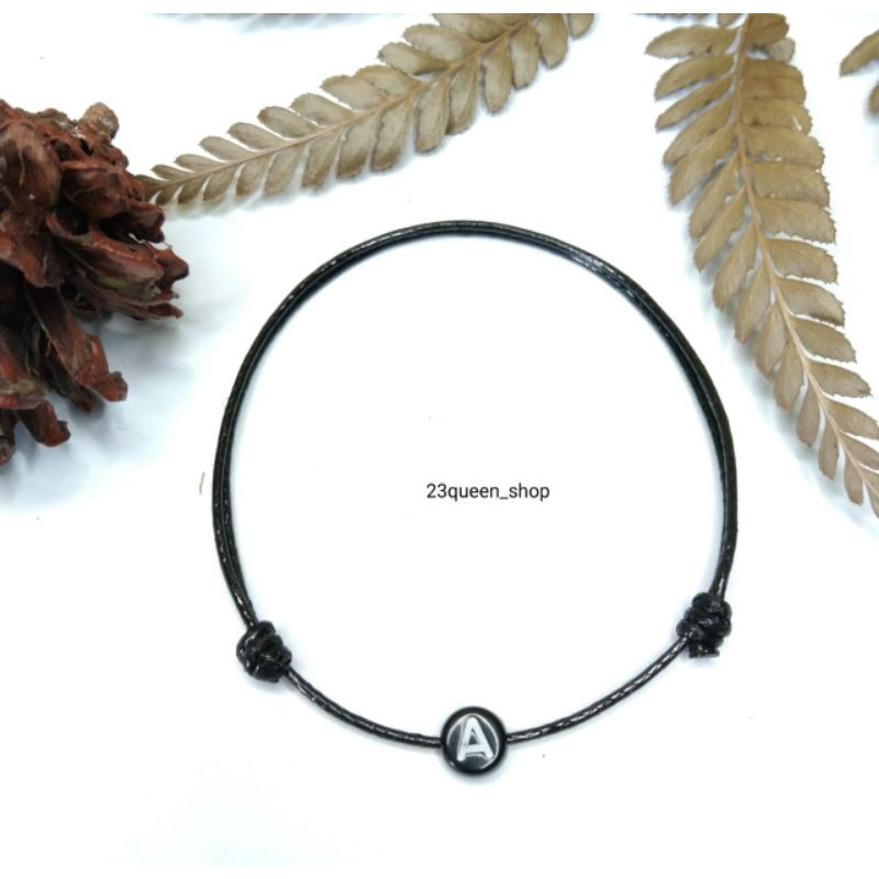 Jual GELANG INISIAL NAMA HURUF A-Z BULAT PIPIH TALI KOREA | Shopee ...