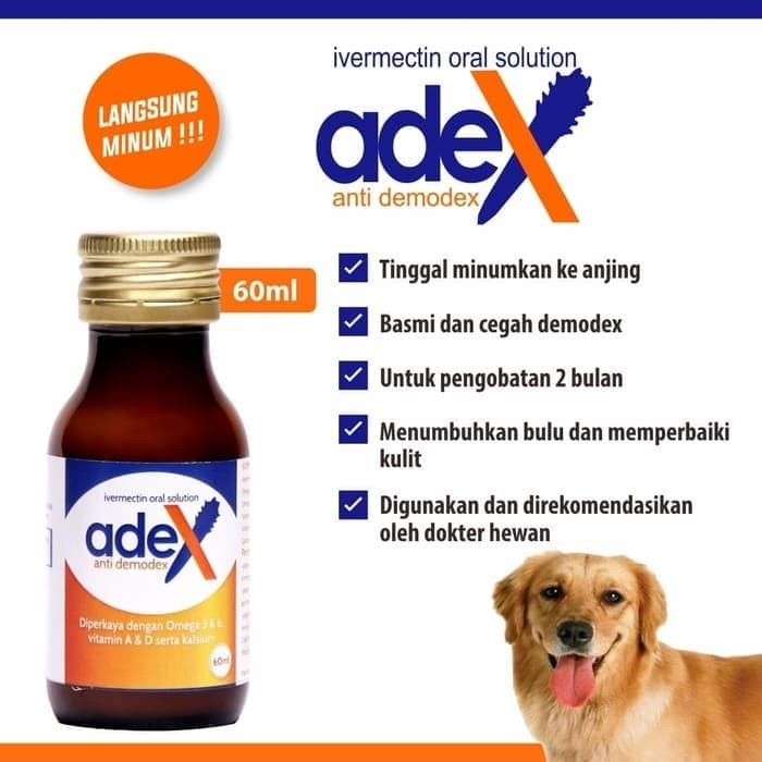 Jual Adex 60ml Obat anti Demodex anti scabies anjing oral minum ...