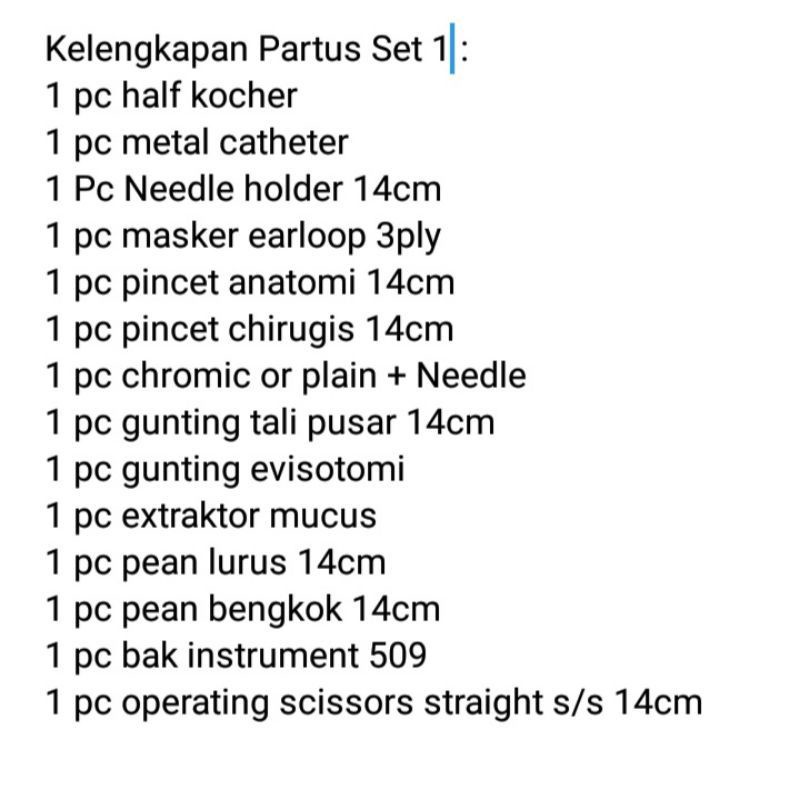 Jual Partus Set Lengkap Alat Kebidanan Midwifery Kit Bidan Kit | Shopee ...
