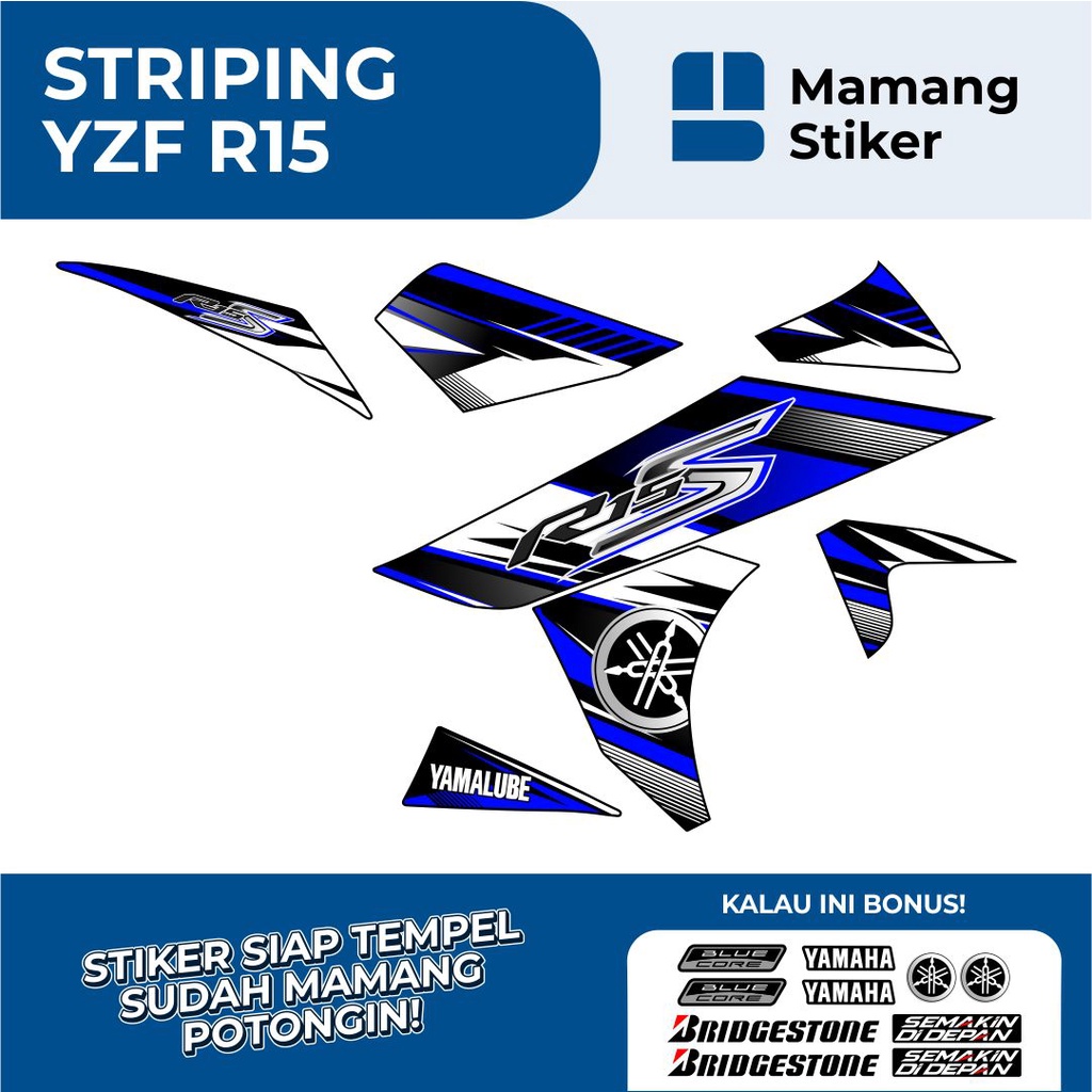 Jual STRIPING YAHAMA R15 V2 SEMIFULLBODY GRAFIS (11) RACING/STICKER ...