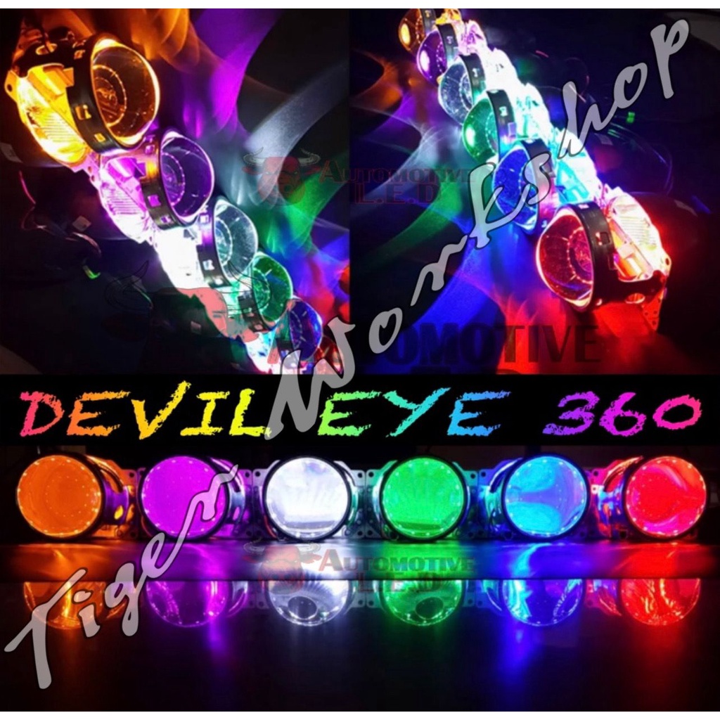 Jual Lampu LED Devil Demon EYE 360 Projector EYES Variasi Motor Mobil ...