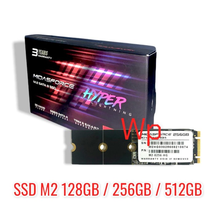 Jual Midasforce SSD M.2 M2 128GB 256GB 512GB SATA 3 Hyper Lightning Ori ...