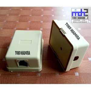 Jual Roset Telepon Pin RJ-11 (1 Lobang) | Telephone Rosette Box 1 Hole ...
