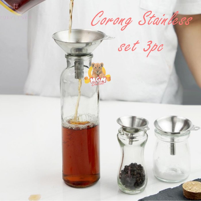 Jual Corong stainless mini corong utk Minyak dan Air set 3pc corong ...