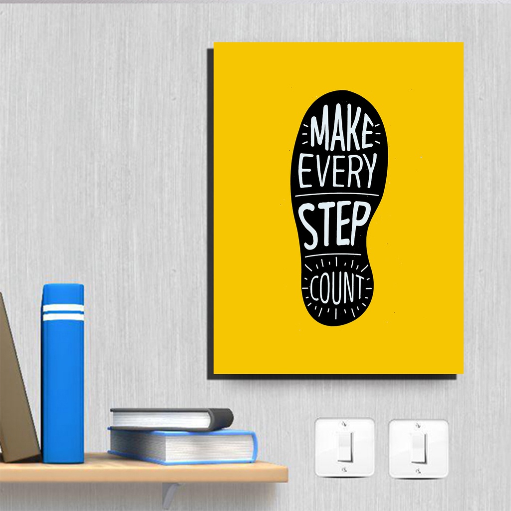 Jual Poster Quotes MAKE EVERY STEP COUNT Hiasan Dinding Poster Kayu ...