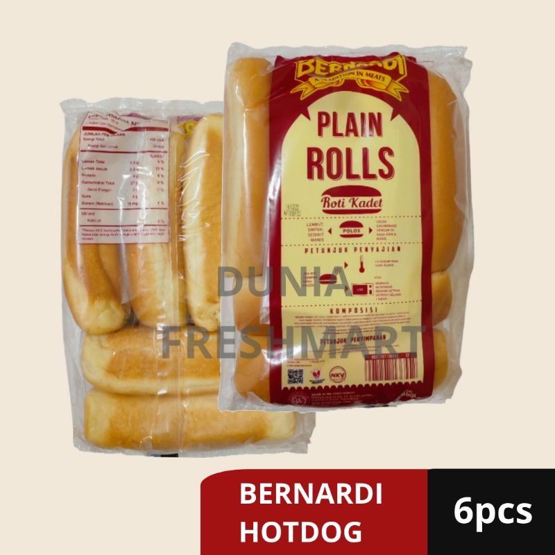 Jual BERNARDI HOTDOG ISI 6 HOTDOG BUN FROZEN PLAIN | Shopee Indonesia