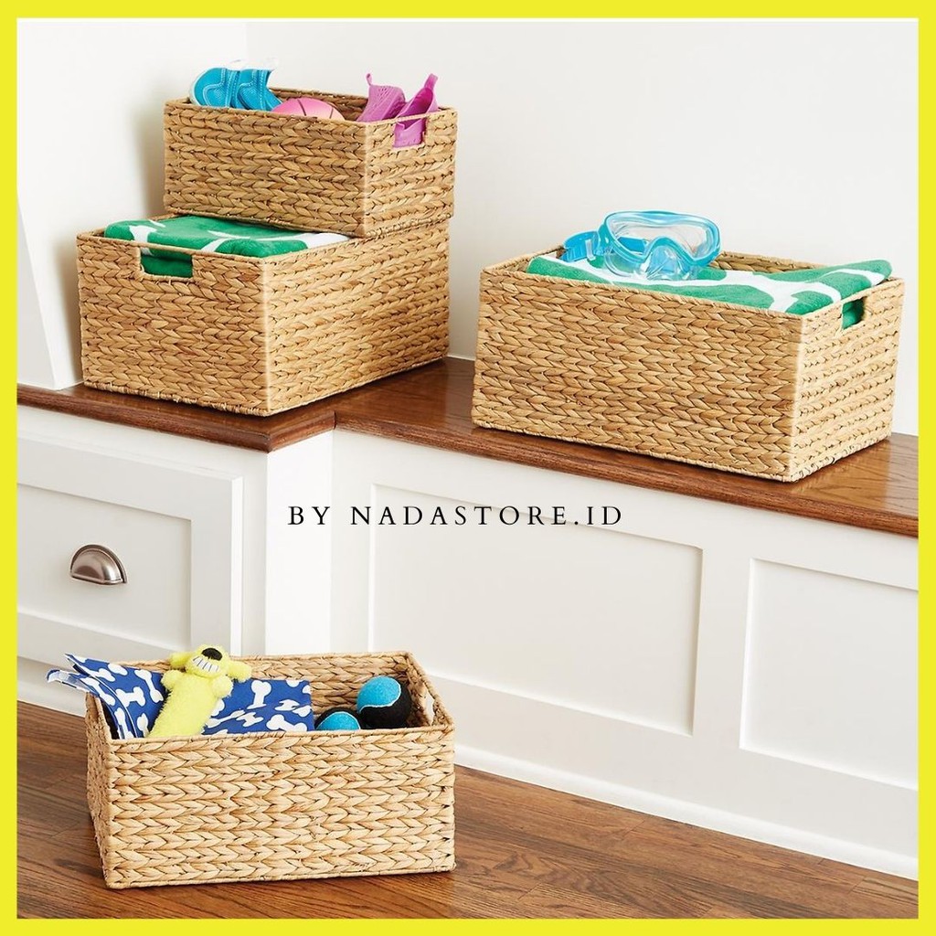 Jual BOX PENYIMPANAN SERBAGUNA KERANGKA BESI ANYAMAN ENCENG GONDOK ...