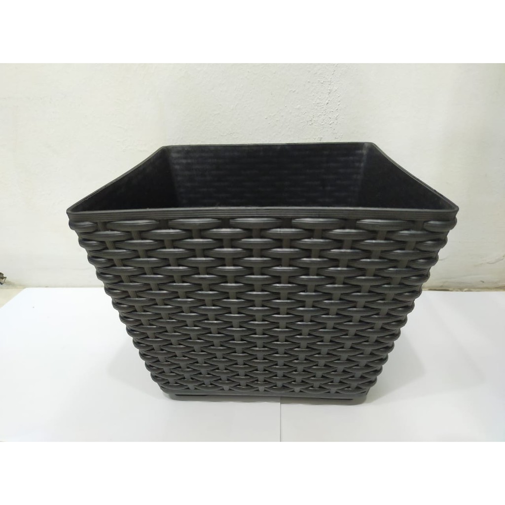 Jual POT BUNGA HIAS POT TANAMAN POT PLASTIK MOTIF ANYAMAN BENTUK KOTAK ...