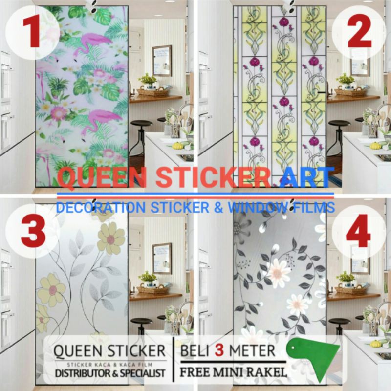 Jual STICKER / STIKER KACA MOTIF BUNGA FLAMINGGO L 90CM | Shopee Indonesia