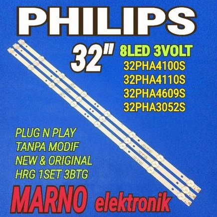 Jual LAMPU BL BACKLIGHT LED TV PHILIPS 32IN 32PHA4100S/70 32PHA4110S/70 8K 3V 32PHA4100S 70 ...