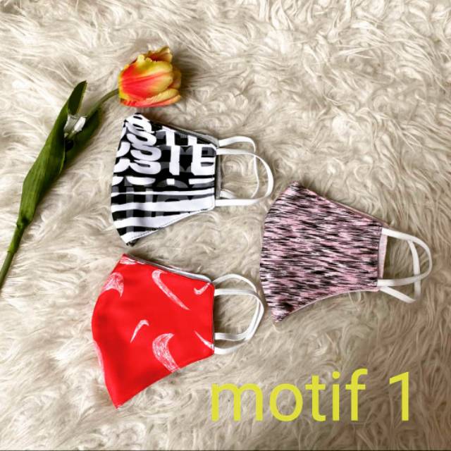 Jual Masker kain 2 ply (1 pack isi 3 pcs) earloop (karet) dan hijab ...