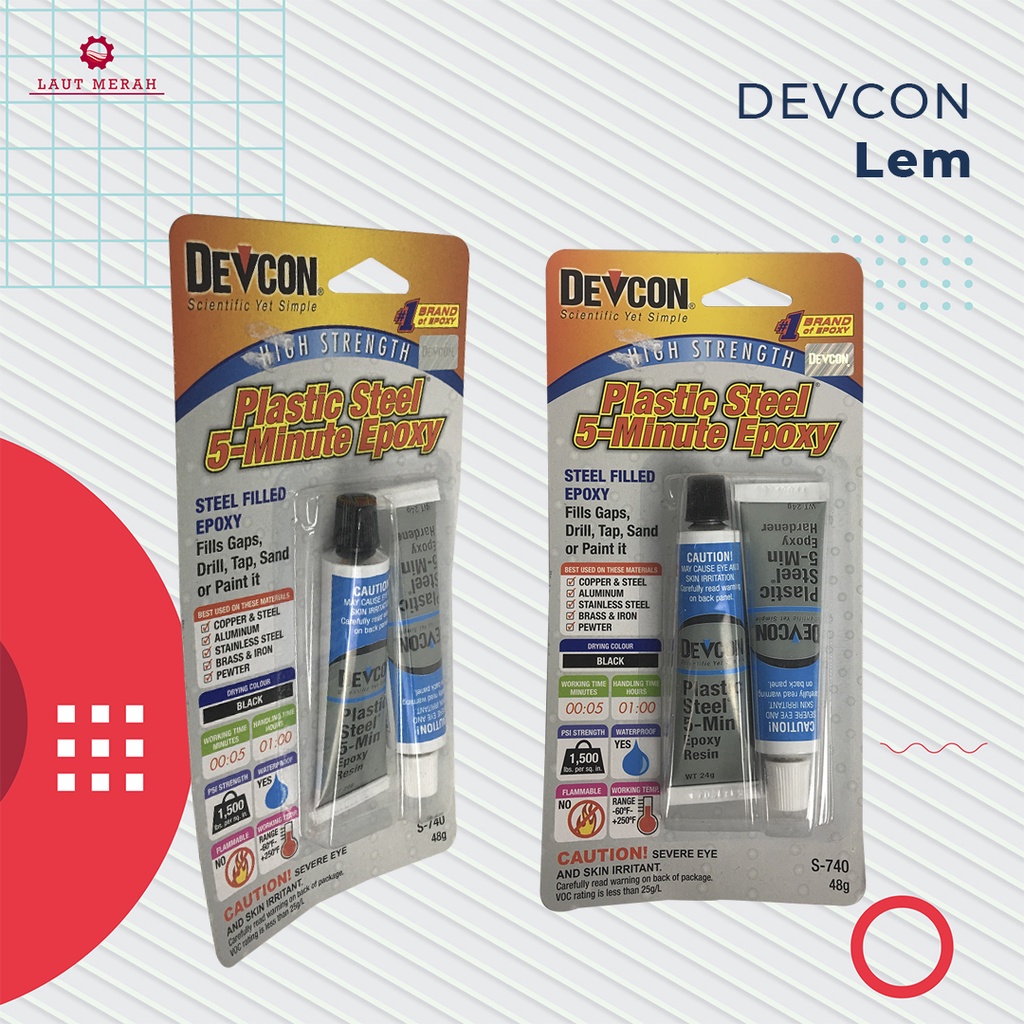 Jual Devcon S-740 Plastic Steel Epoxy - Lem Besi Plastik Epoxy | Shopee Indonesia