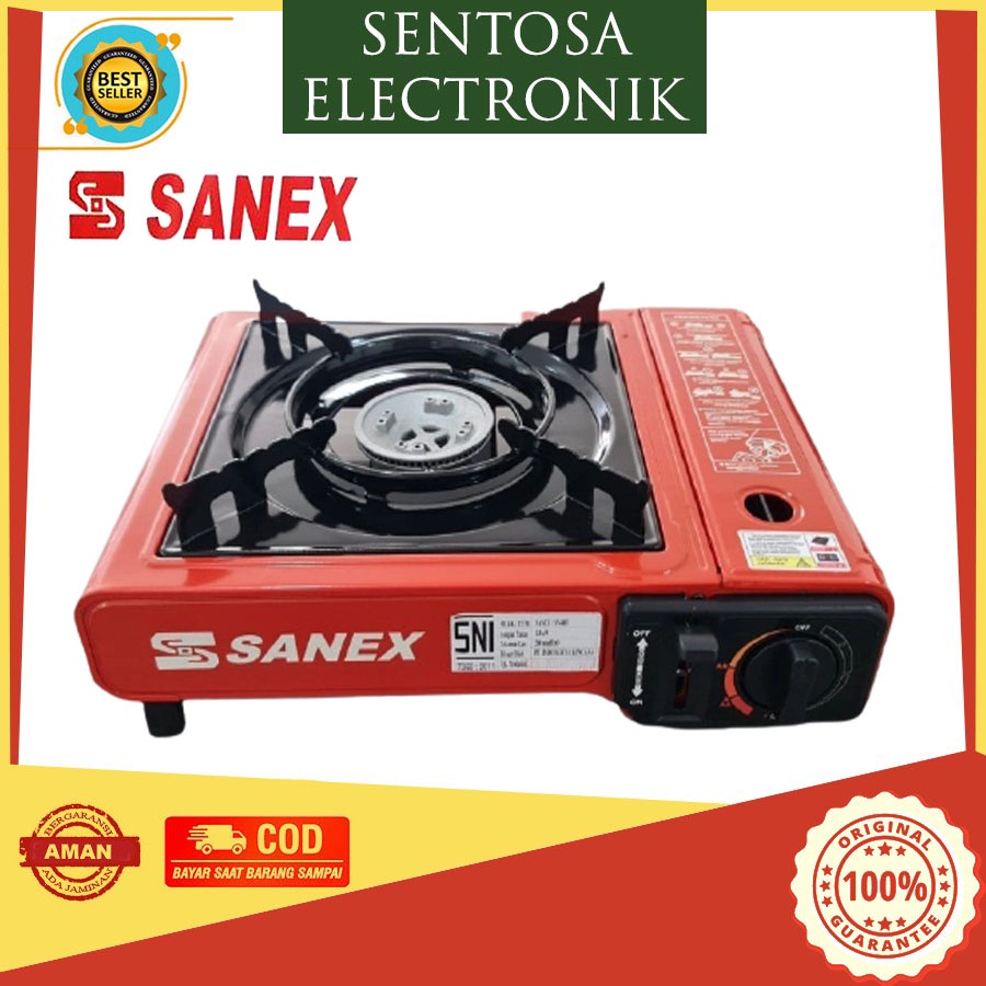 Jual KOMPOR GAS PORTABLE 1 TUNGKU SANEX 2 IN 1 BISA GAS KALENG DAN LPG ...