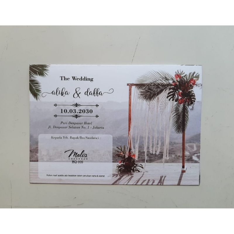 Jual cetak undangan sudah termasuk teks undangan elegan undangan ...
