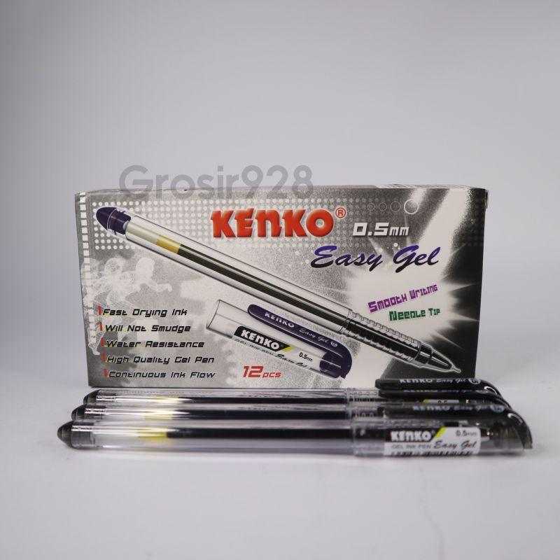 Jual (Per 12) Pen Gel Easy Gel Kenko 0.5 mm / Pulpen Gel / Pena Gel | Shopee Indonesia