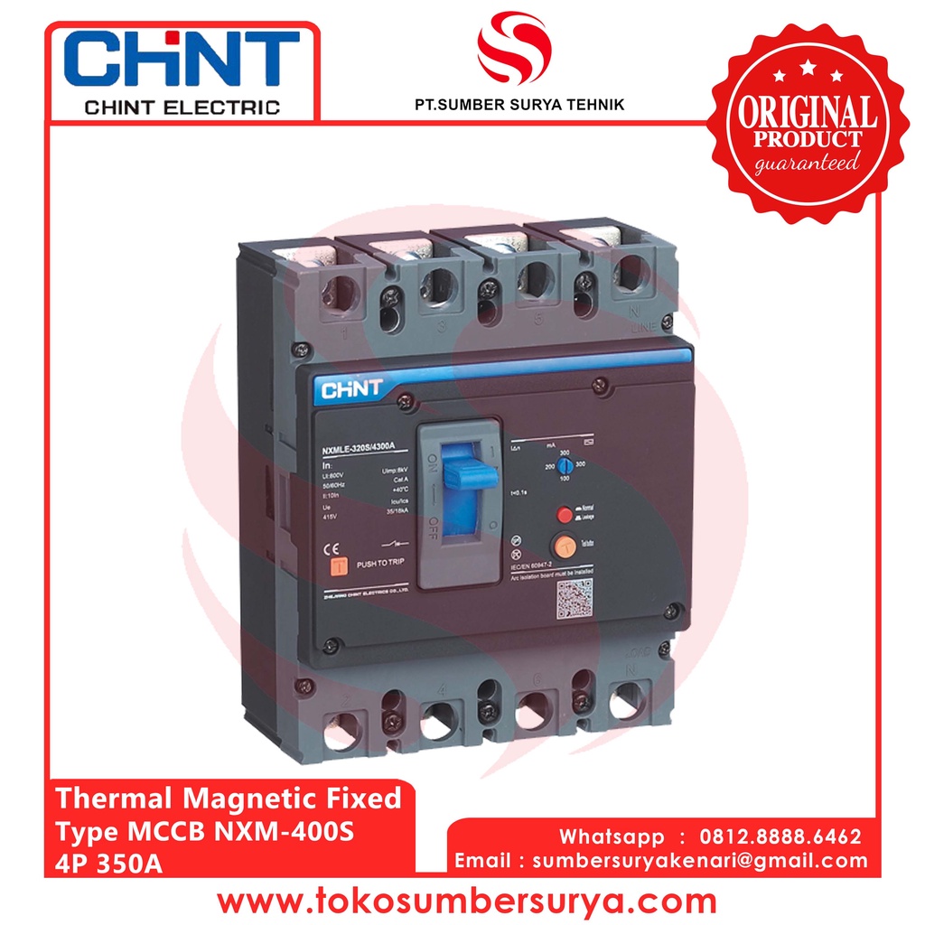 Jual MCCB NXM-400S / NXM400S 4P 350A Chint | Shopee Indonesia