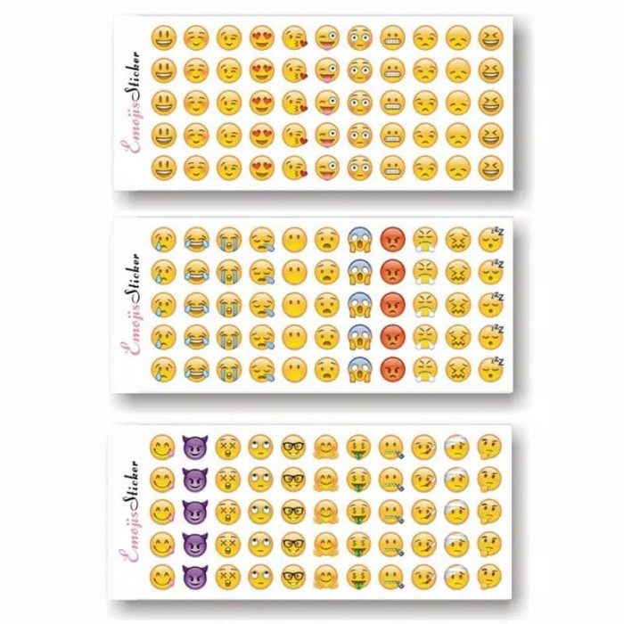 Jual Stiker Emoji Emoticon Sticker 1 set 3 lembar | Shopee Indonesia