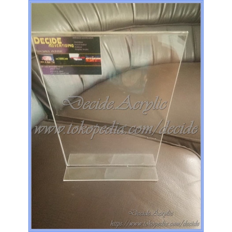 Jual Decide Acrylic Akrilik Display Tempat Brosur Menu Kertas Sign ...