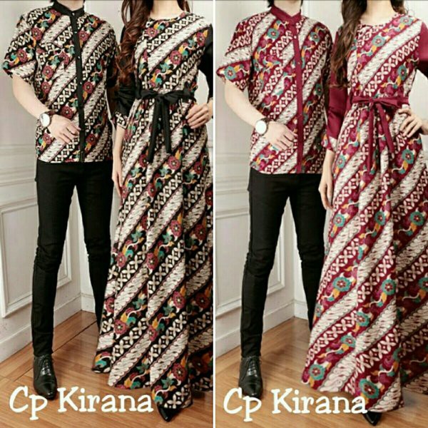 Jual BAJU BATIK COUPLE SARIMBIT GAMIS KANIYA KEMEJA PASANGAN MERAH ...