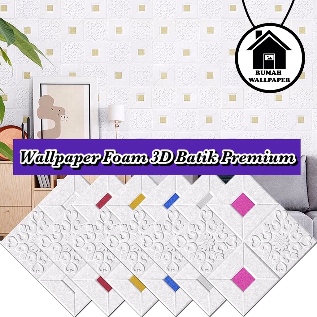 Jual RW Wallpaper Stiker Foam 3D Motif Batik Premium Wall Paper Sticker ...