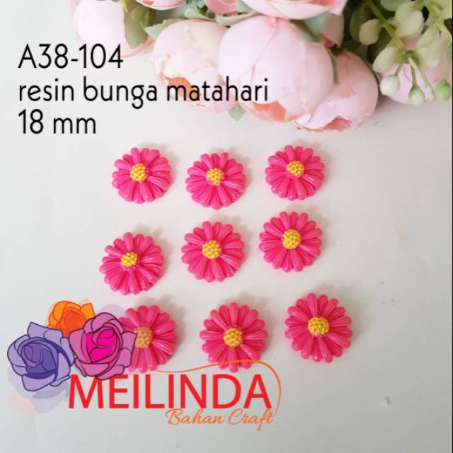 Jual resin bunga matahari 18 mm fuchsia. hiasan jepit rambut anak bando ...