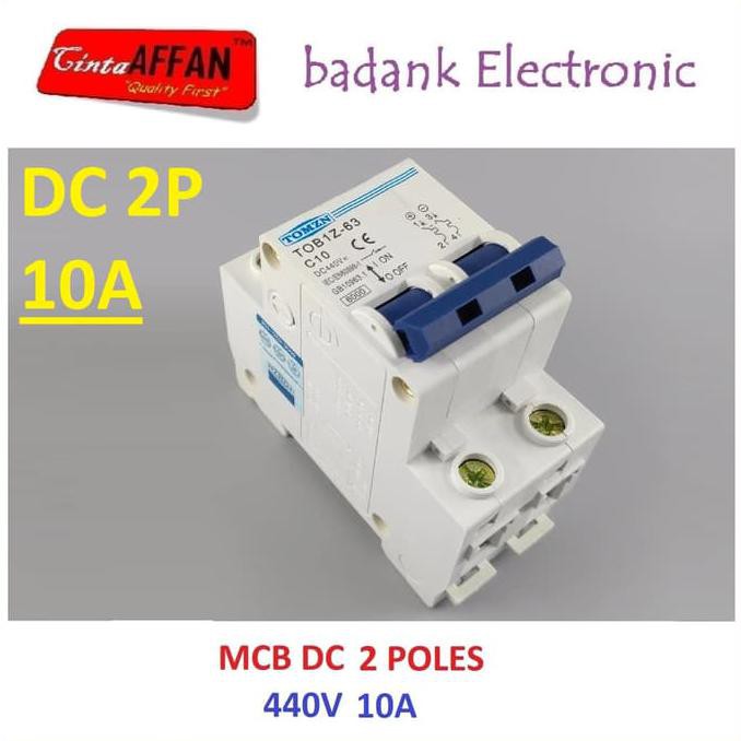 Jual MCB DC C10 10A 440V 2P Circuit Breaker Solar PV Panel Surya PLTS ...