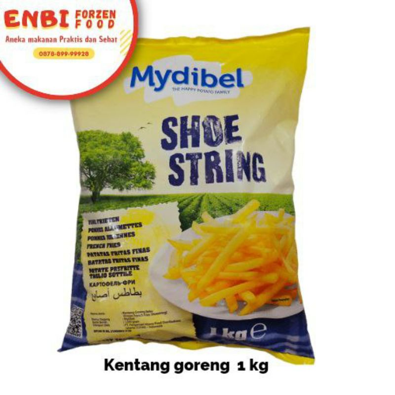 Jual Mydibel shoe string french fries /kentang goreng 1kg | Shopee ...
