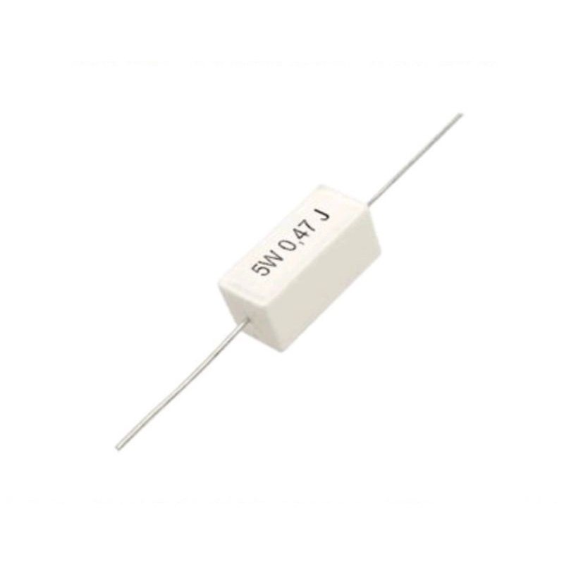 Jual resistor kapur 5 watt 0.47 ohm | Shopee Indonesia