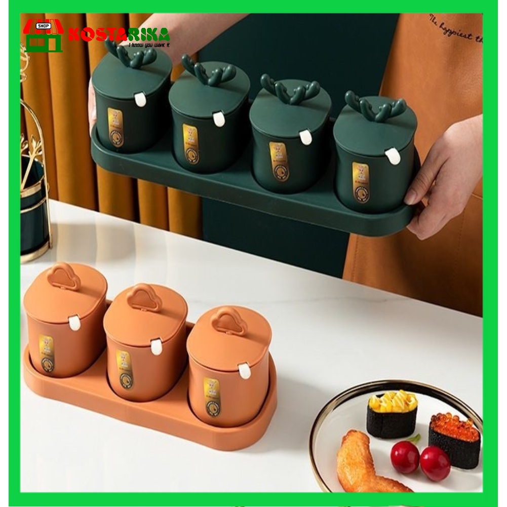 Jual KOSTARIKA Rak Tempat Penyimpanan Bumbu Dapur Minimalis Plastik Set ...