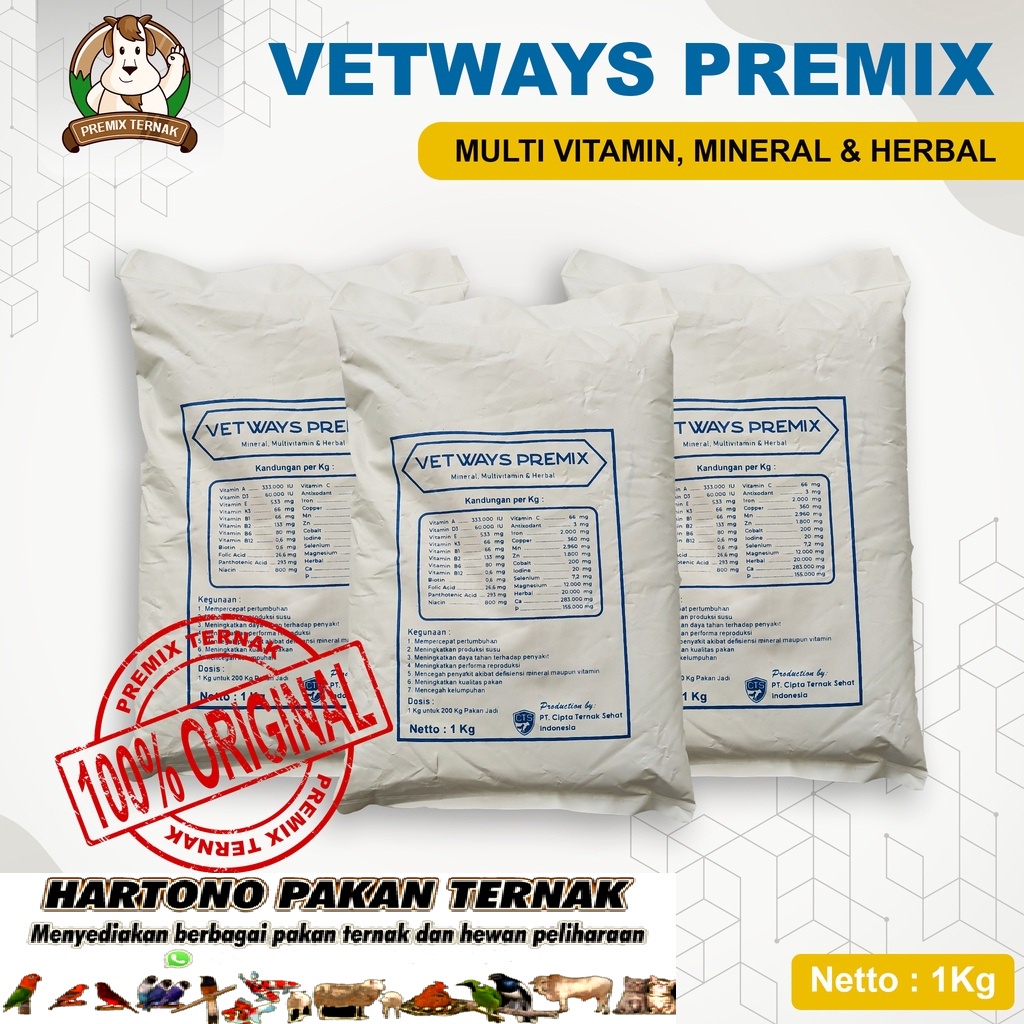 Jual VETWAYS PREMIX 1KG | MULTI VITAMIN, MINERAL dan HERBAL UNTUK SAPI KAMBING DOMBA | Shopee ...